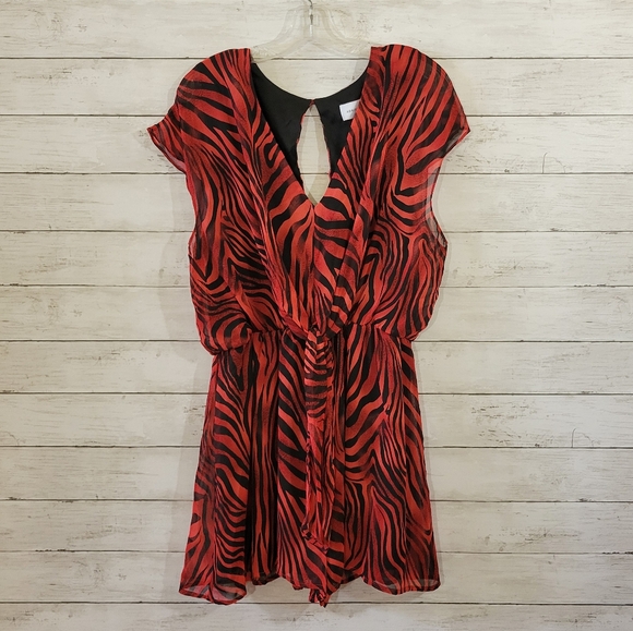 Adrienne | Pants & Jumpsuits | Adrinne Animal Tiger Zebra Print Red ...
